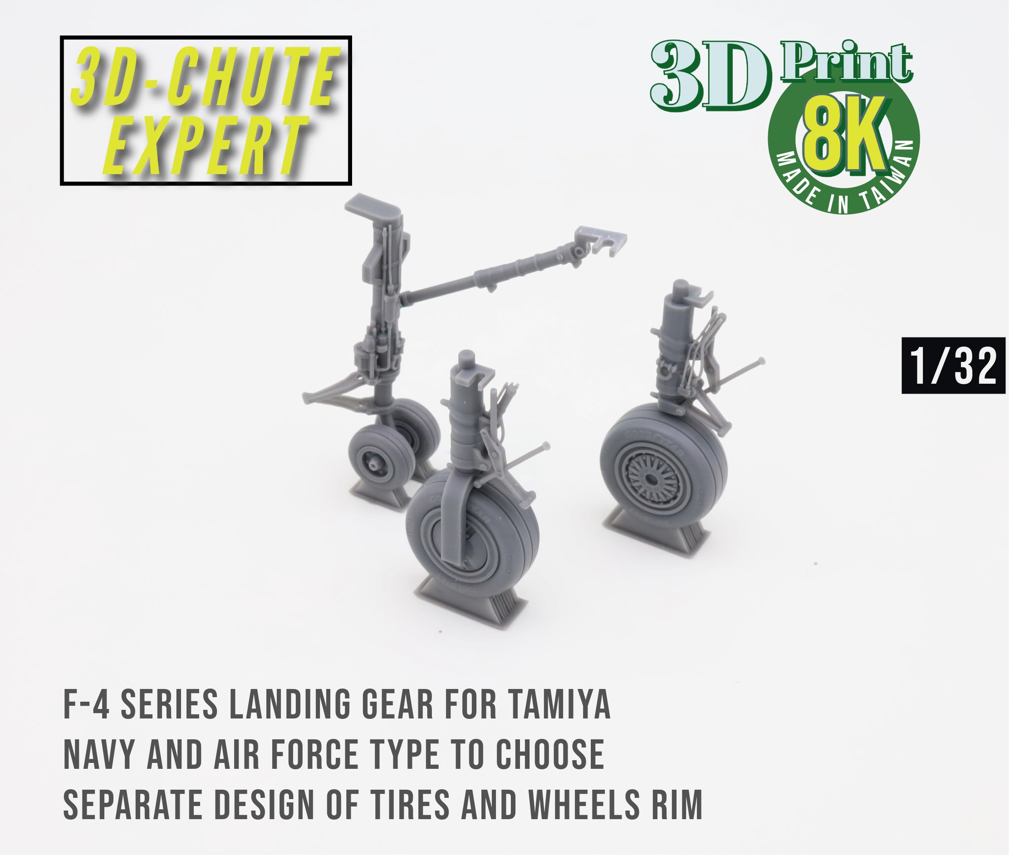 1/32 F-4 landing gear Tamiya – 3D-CHUTE EXPERT